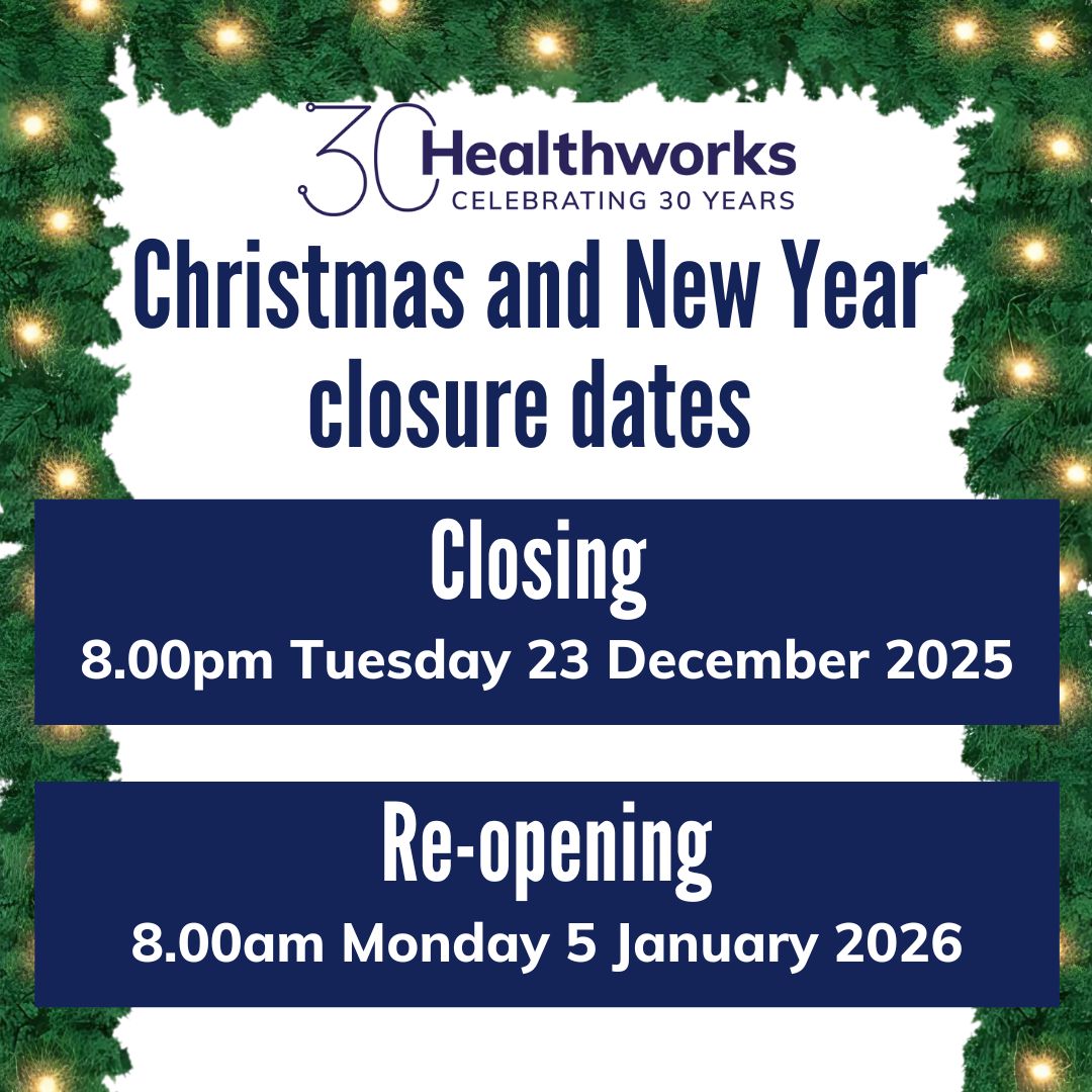 Christmas and New Year Closure Dates - Healthworks